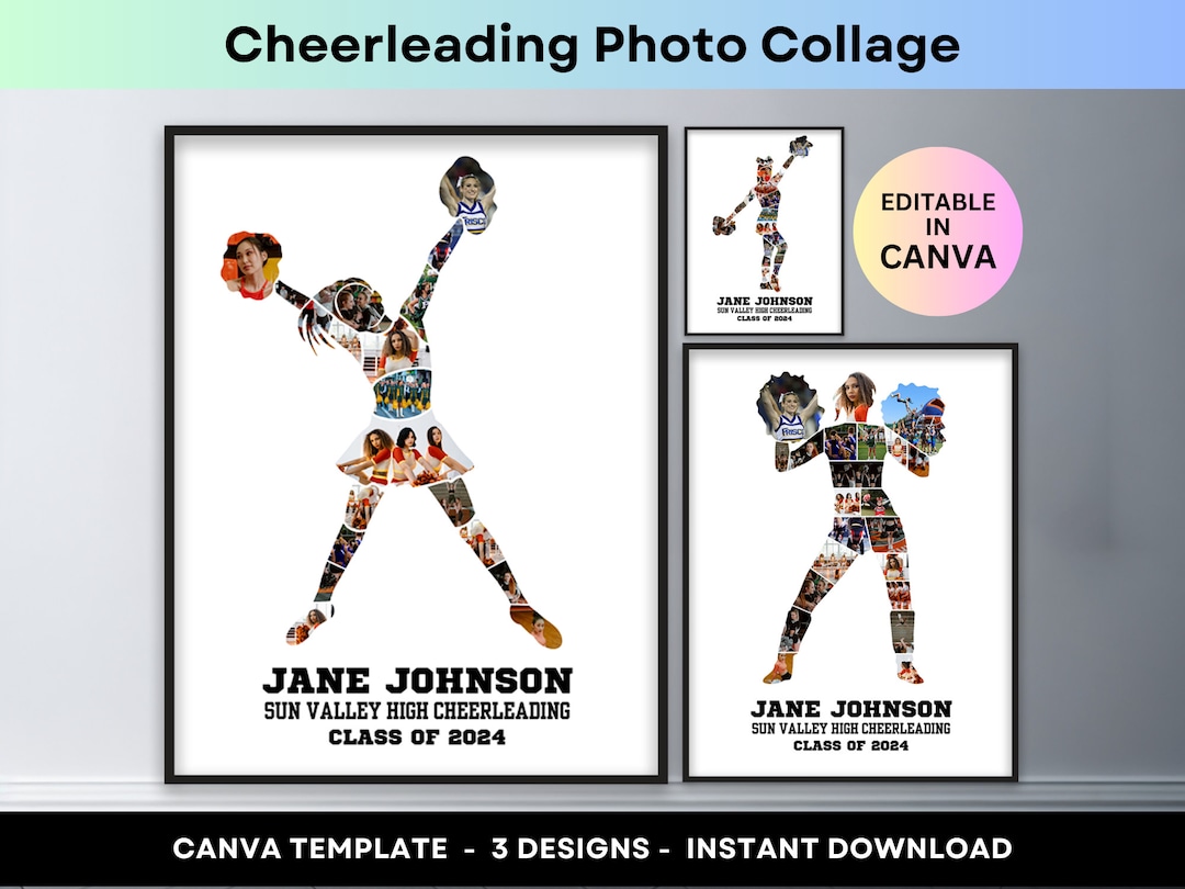 Cheerleading Photo Collage Sports Cheerleader Senior Night Graduation ...