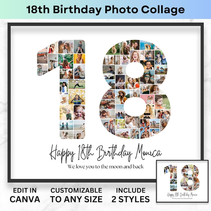 Collage photo 18 ans - Etsy France