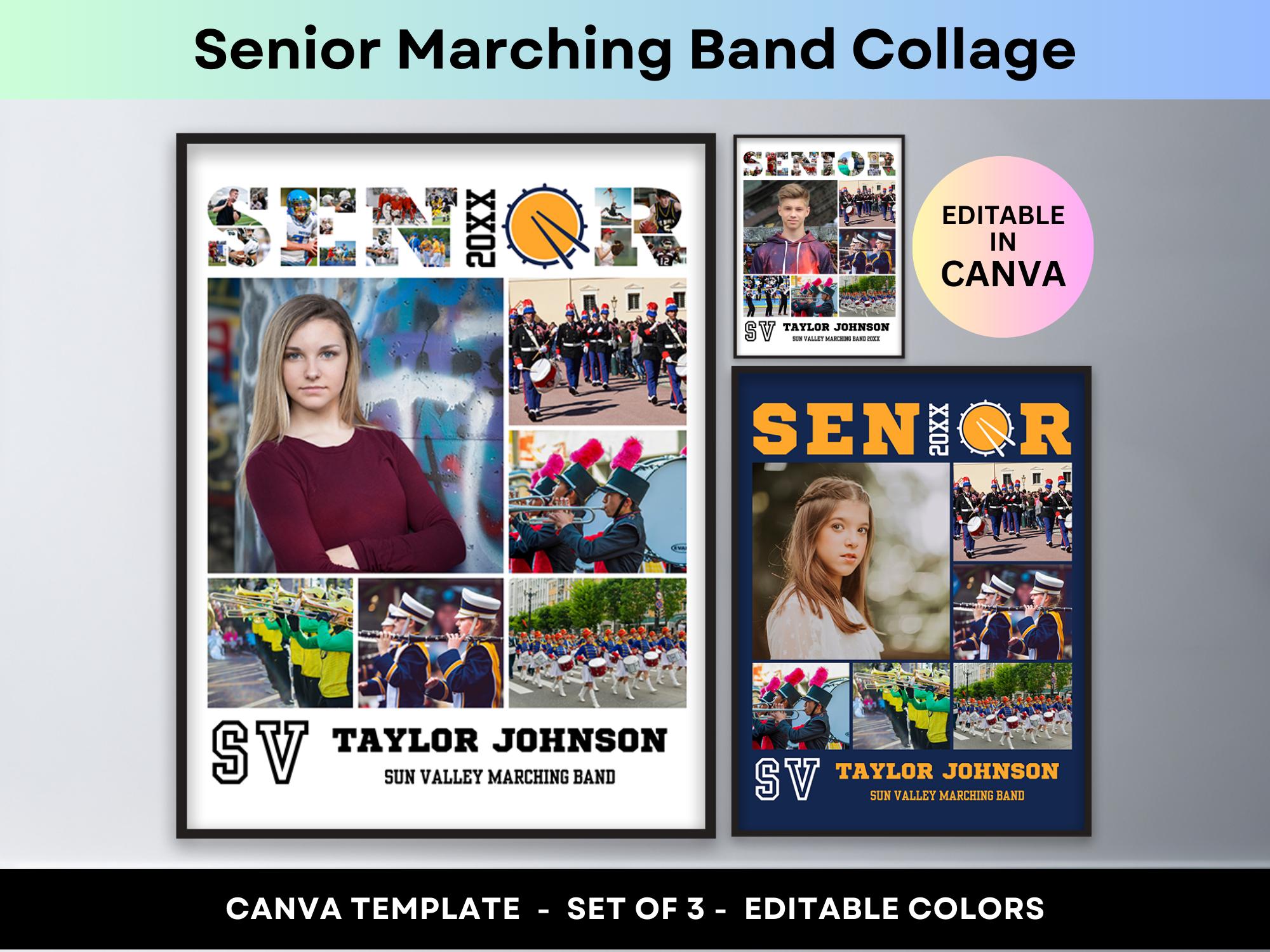 Senior Marching Band Poster Custom Band Member Photo Collage High ...