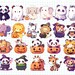 Halloween Safari Animals Clipart Cute Zoo Animal PNG Kawaii Cartoon ...