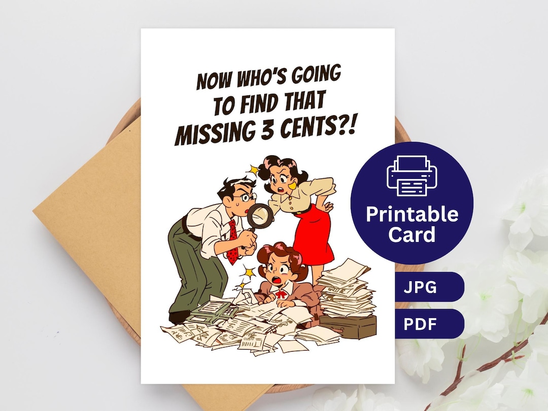 Funny Accounting Farewell Card Printable Office Goodbye Card Accountant ...