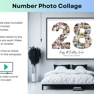 28th Birthday Number 28 Photo Collage Printable Canva Frame Template ...