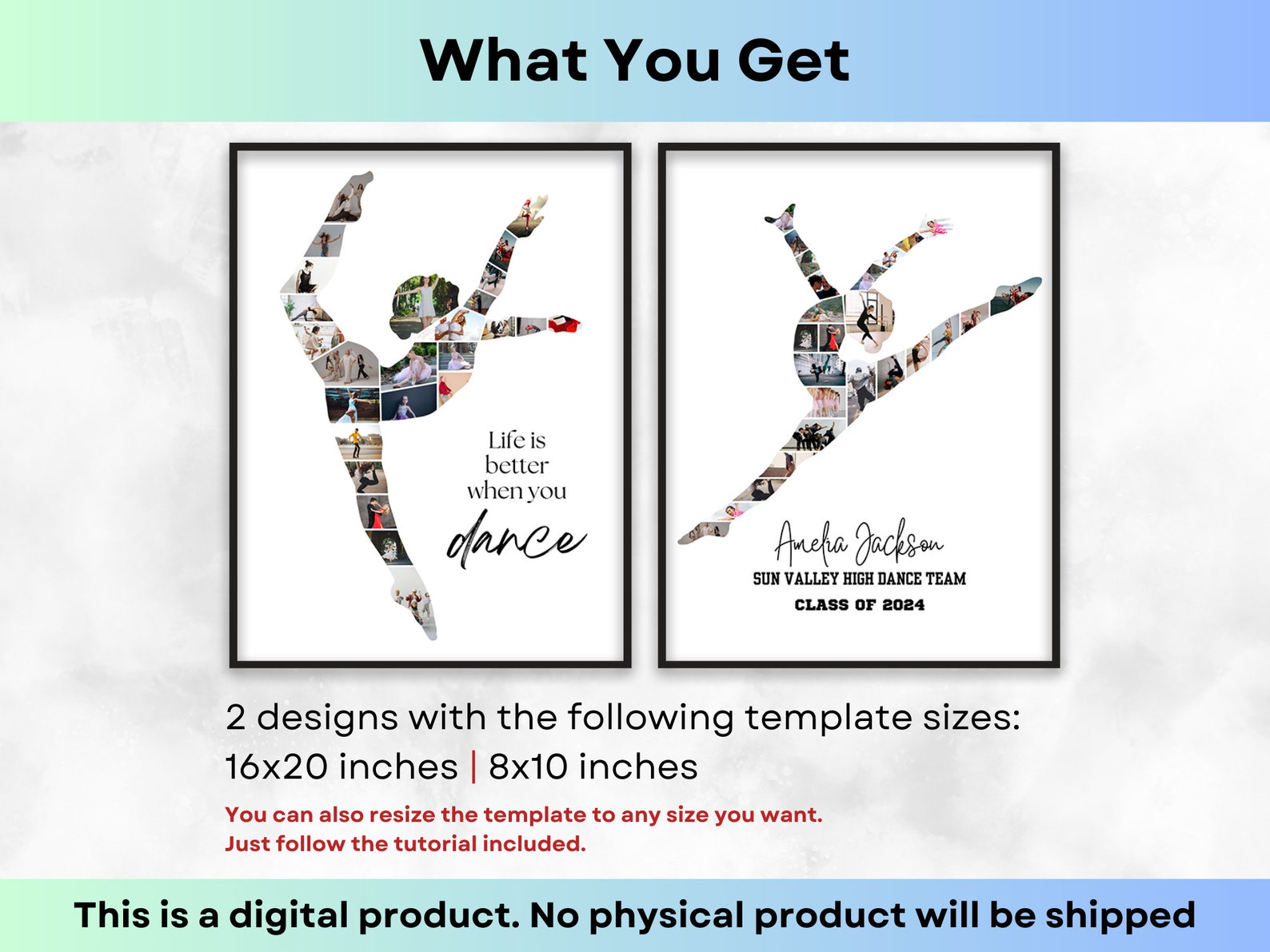 Contemporary Dance Photo Collage Personalized Modern Dancer Senior ...