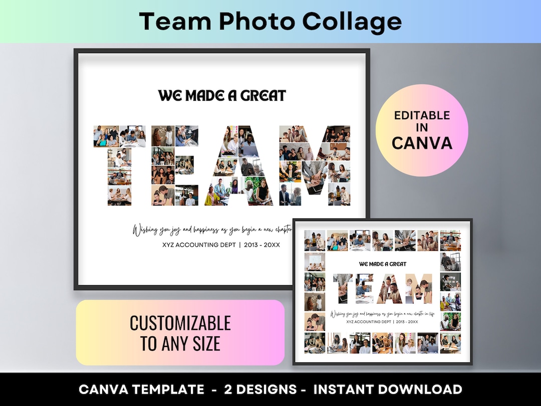 Team Farewell Photo Collage Personalized Gift for Coworker Office ...