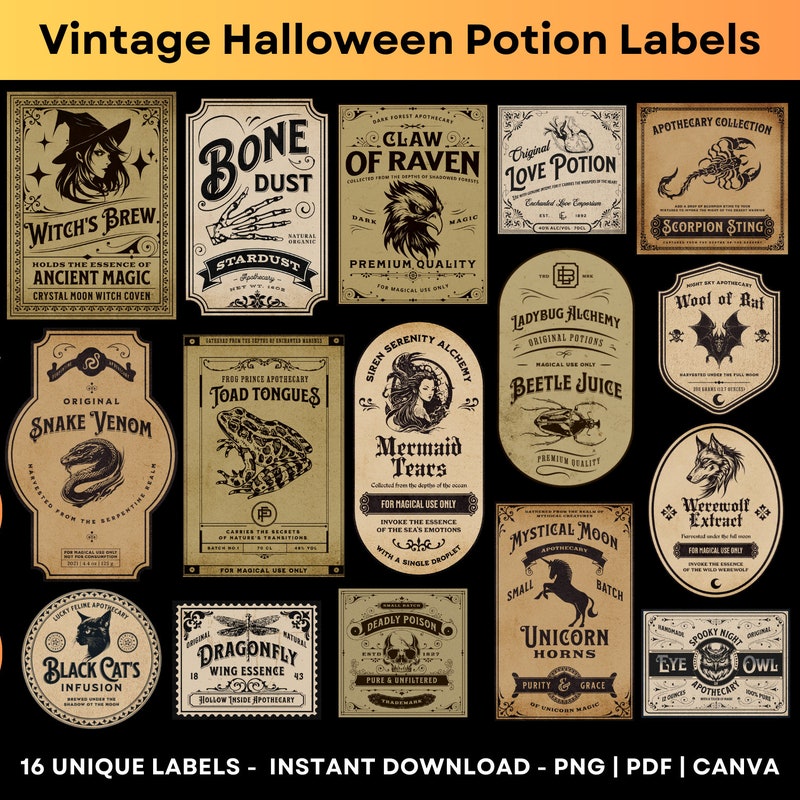 Potion Bottle Labels - Etsy
