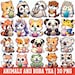 Cute Animals Drink Boba Tea Clipart Transparent PNG Bundle Set Kawaii ...