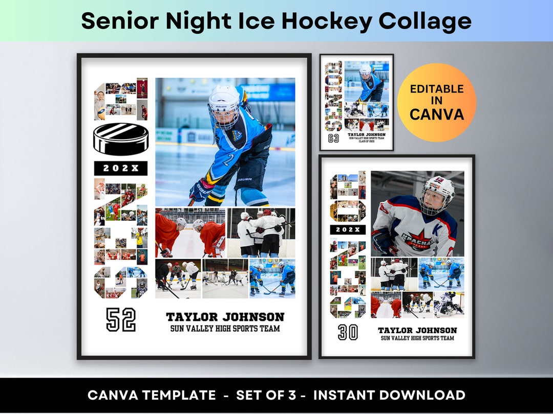 Senior Night Ice Hockey Poster Sports Photo Collage High School Award ...
