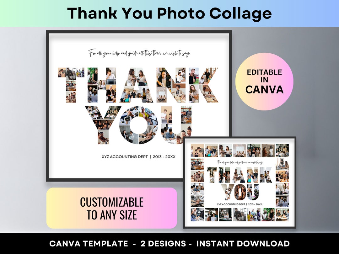 Thank You Photo Collage Personalized Gift Boss Retirement Party Manager ...