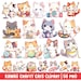 Kawaii Cats Crafting Clipart Artistic Crafty Cute PNG Bundle Sewing ...
