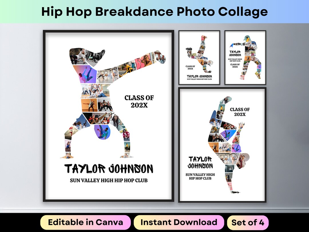 Hip Hop Dance Photo Collage Personalized Breakdancing Senior Night ...