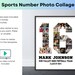 Player Number 16 Sports Photo Collage Graduation Gift Senior Night Grad ...