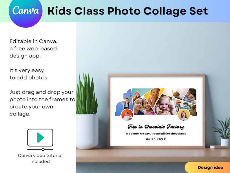 School Class Photo Collage Canva Template Teacher Appreciation - Etsy
