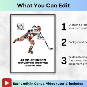 Ice Hockey Sports Photo Collage Hockey Player Athlete Senior Night ...