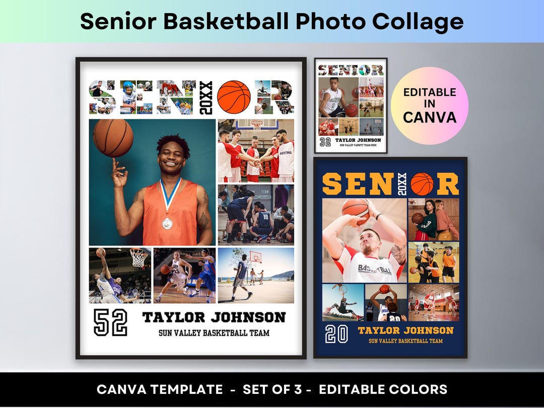 Basketball Senior Poster Custom Sports Player Photo Collage High School ...