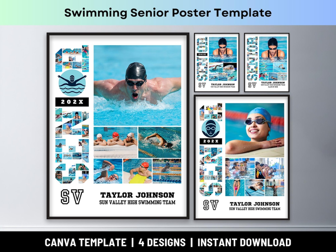 Senior Night Swimming Poster Swim Team Swimmer Graduation Gifts Sports ...