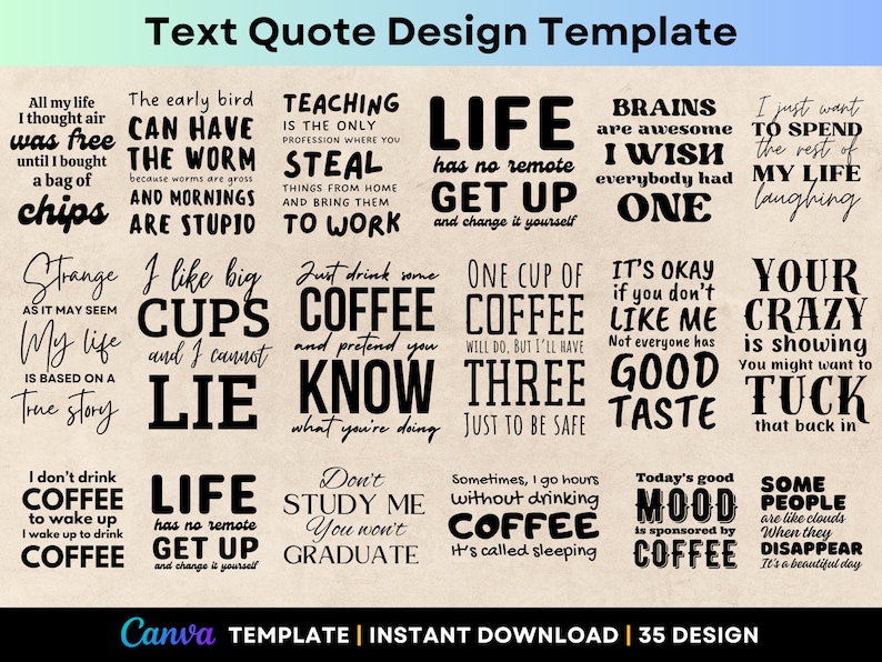 Editable Quotes Canva Template Font Pairing Guide Text Design ...