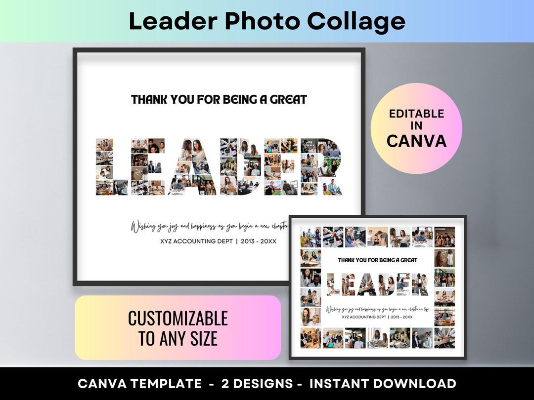 Leader Photo Collage Personalized Gift Boss Retirement Party Manager ...