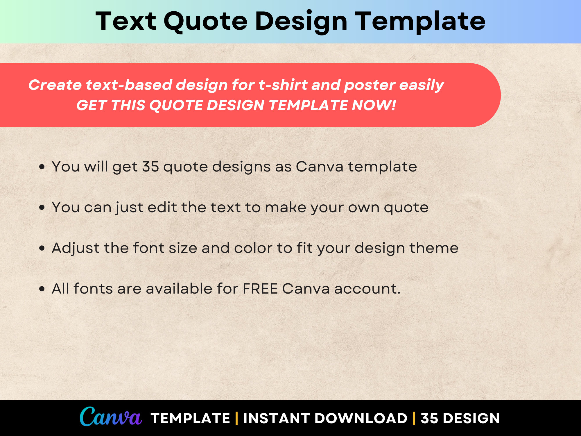 Editable Quotes Canva Template Font Pairing Guide Text Design - Etsy ...