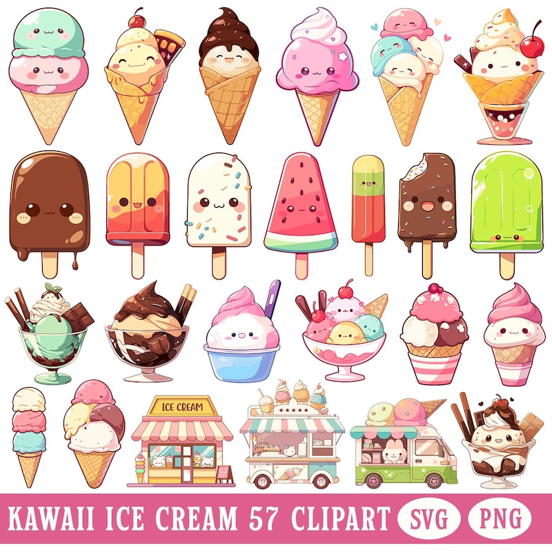Ice Cream Truck Clipart - Etsy