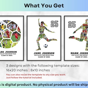 Soccer Photo Collage Sports Football Player Senior Night Graduation ...