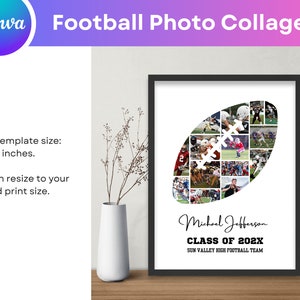 Photo Collage Football Sports Canva Template Football Player Birthday ...