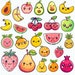 Kawaii Fruit Clipart Transparent PNG Bundle Set Cute Fruits Cartoon ...