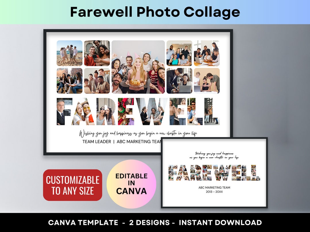 Farewell Photo Collage Personalized Gift for Coworker Colleague Boss ...