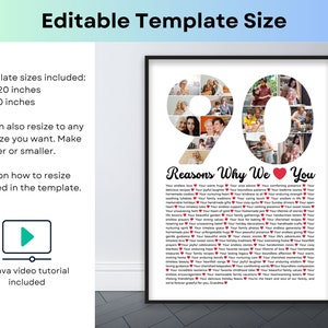 90 Reasons Why We Love You Photo Collage Reasons Why I Love You 90th ...