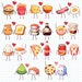 Kawaii Food Couple PNG Bundle Cute Perfect Match Clipart Set Love ...