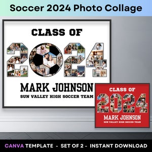 Soccer Sports Photo Collage Player Graduation Gift Senior Class 2024 ...