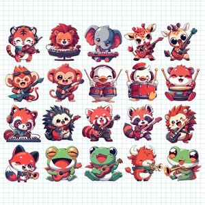 Cute Animal Clipart Kawaii Animals PNG Musical Instrument Music Cartoon ...