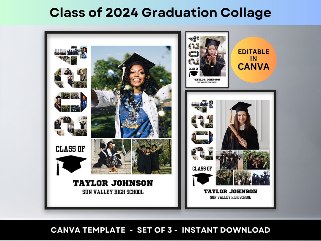 Graduation Photo Collage Class of 2024 Senior Night Gift Graduate Son ...