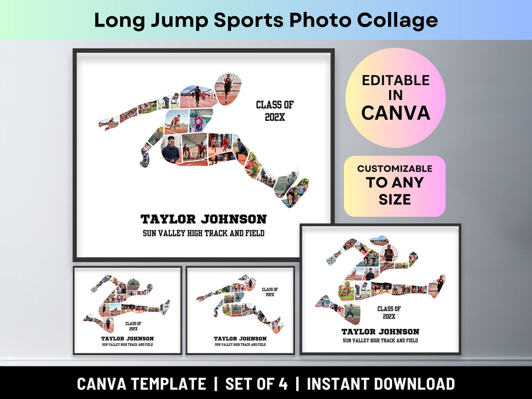 Long Jump Sports Photo Collage Personalized Senior Night Graduation ...