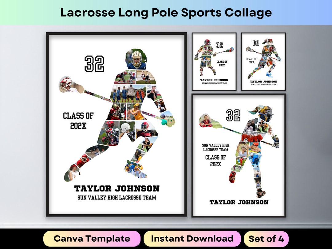Lacrosse Long Stick Defense Photo Collage Sports Player Senior Night ...