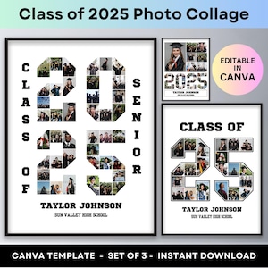 Class of 2025 Graduation Photo Collage Senior Year Personalized Picture ...