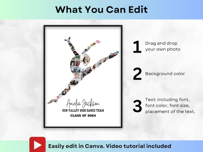 Contemporary Dance Photo Collage Personalized Modern Dancer Senior ...