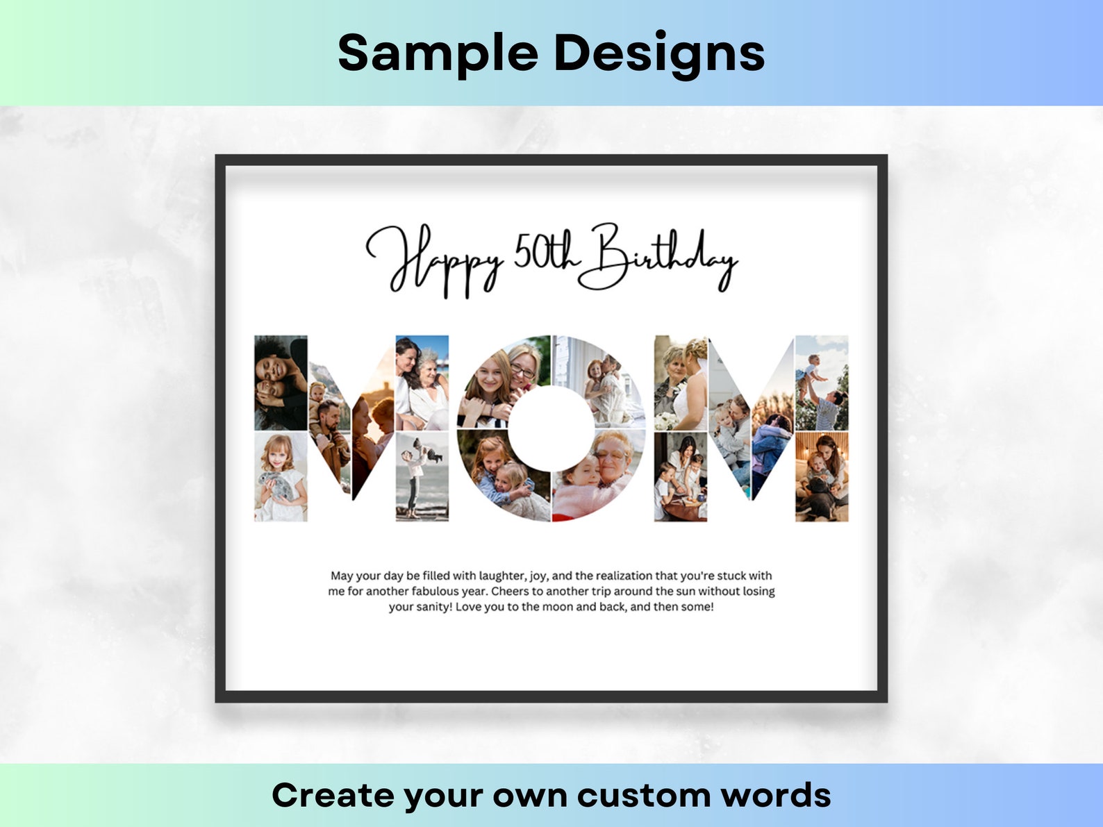 Alphabet Photo Collage Canva Frame Template A to Z All Letters Custom ...