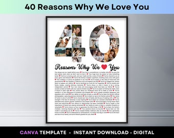 Custom Reasons Why I Love You Poster 40 Reasons Why I Love You ...