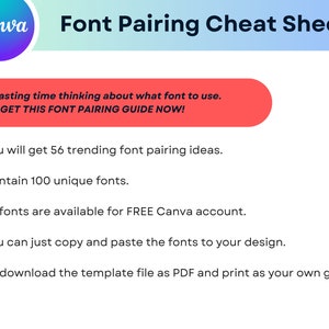 Canva Font Pairing Guide Ultimate Cheat Sheet for Typography ...