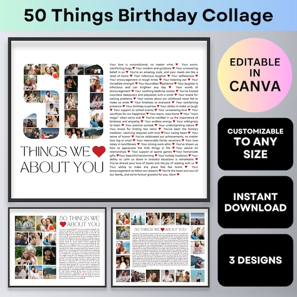 50 Things We Love About You - Etsy