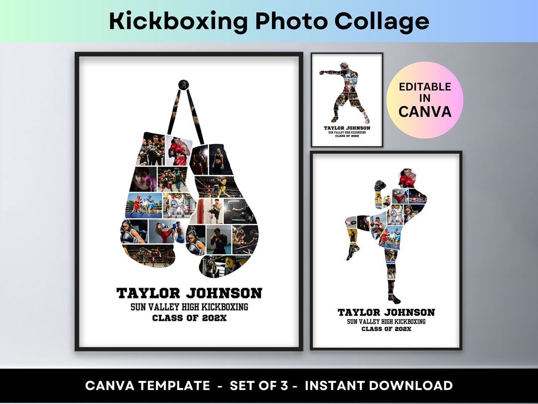Kickboxing Photo Collage Personalized Boxing Birthday Gift for ...