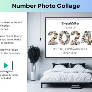 2024 Number Photo Collage Class of 2024 Graduation Poster Printable ...