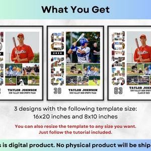 Senior Night Baseball Poster Sports Photo Collage High School Award ...