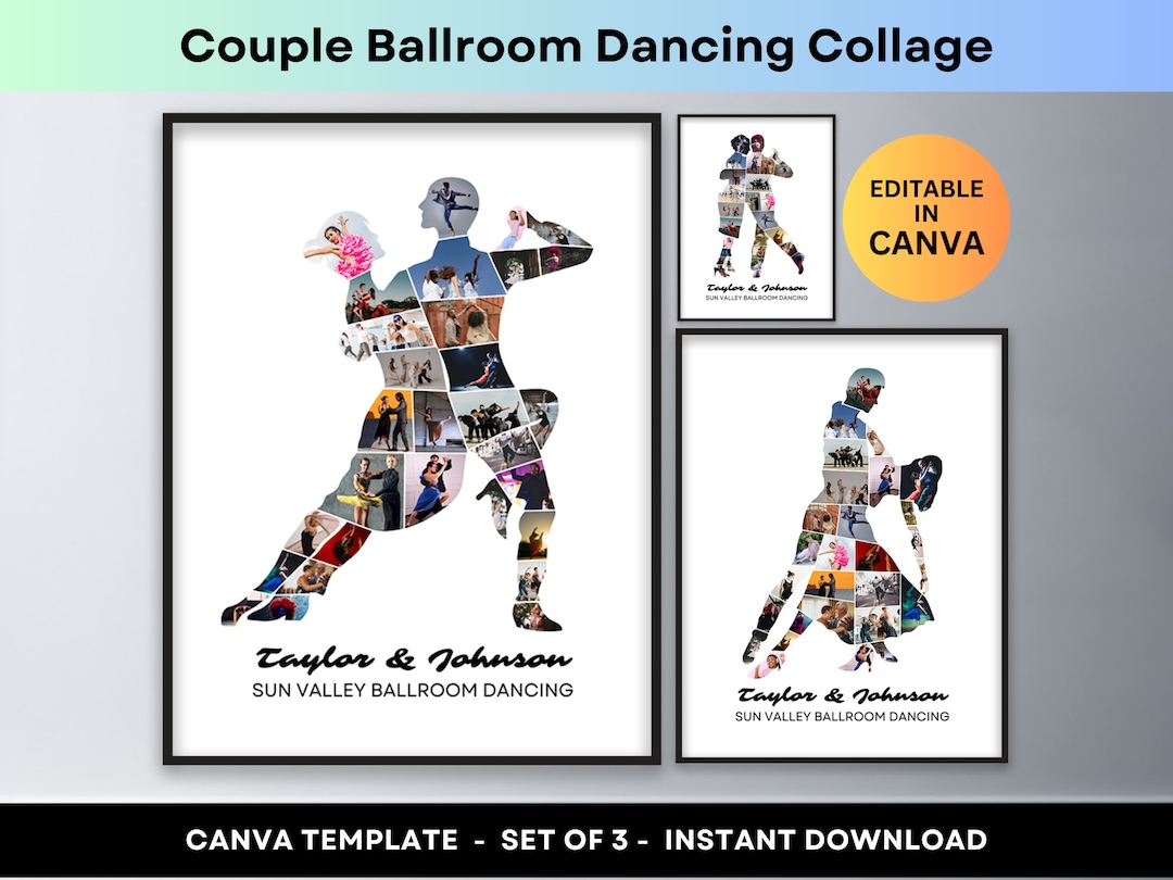 Ballroom Dancing Photo Collage Couple Dancing Latin Dancer Photo Gift Waltz Tango Foxtrot Salsa ...