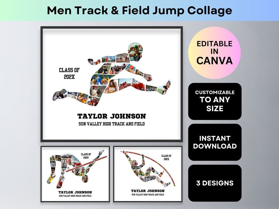 Track and Field Sports Photo Collage Personalized Senior Night ...