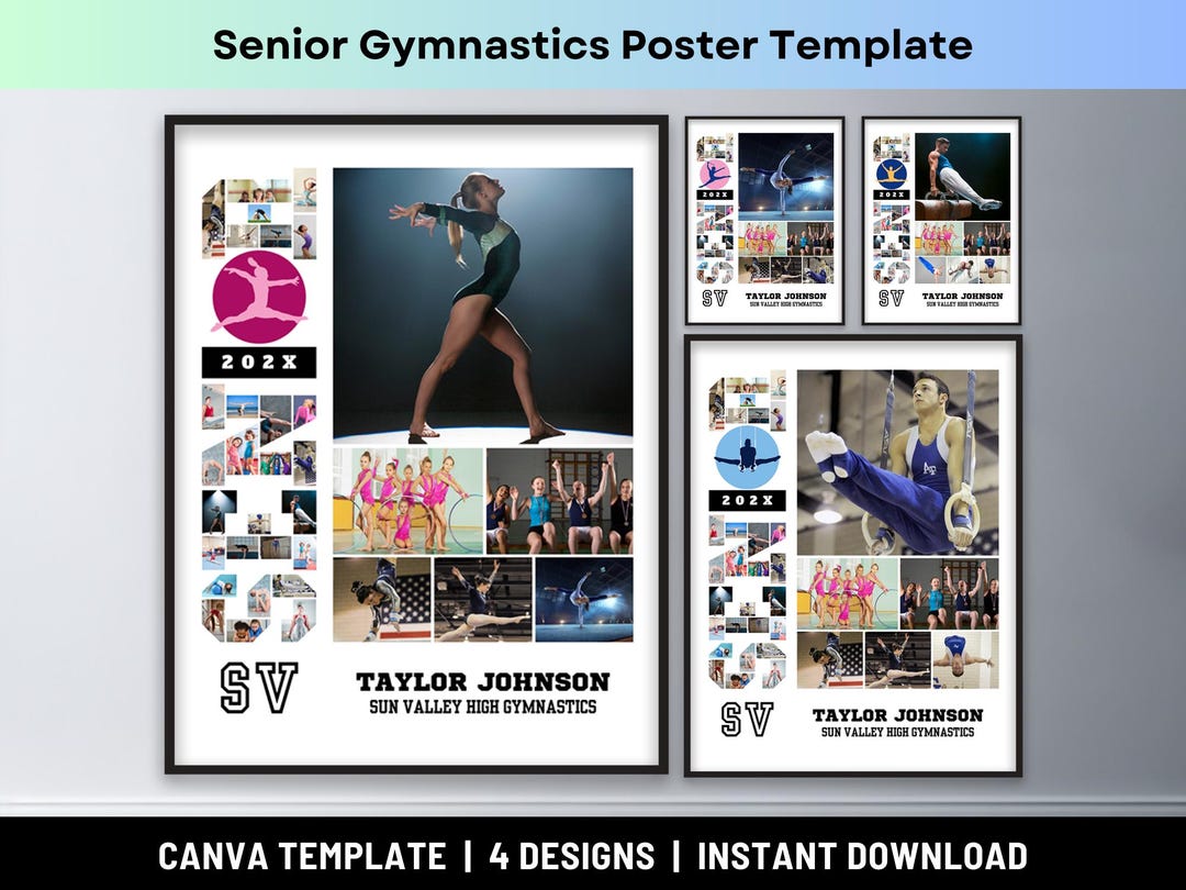 Senior Night Gymnastics Poster Personalized Photo Gift for Gymnast ...