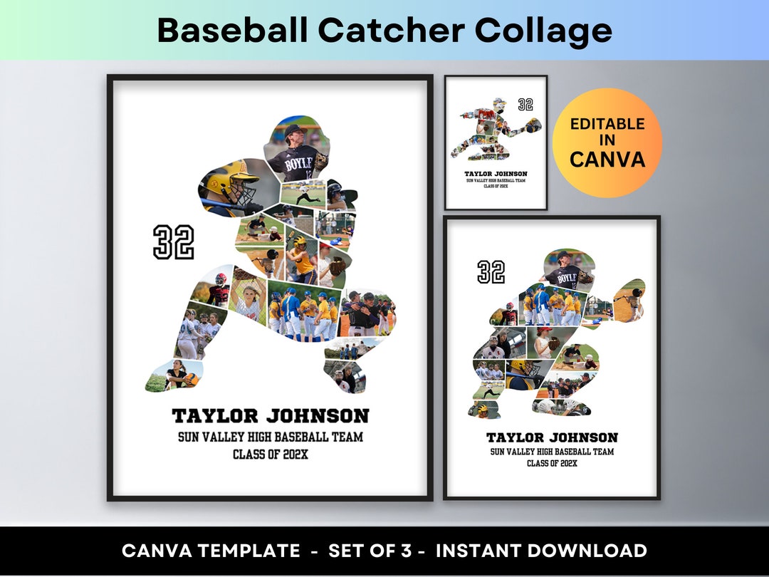 Baseball Catcher Photo Collage Personalized Senior Night Gifts Baseball ...