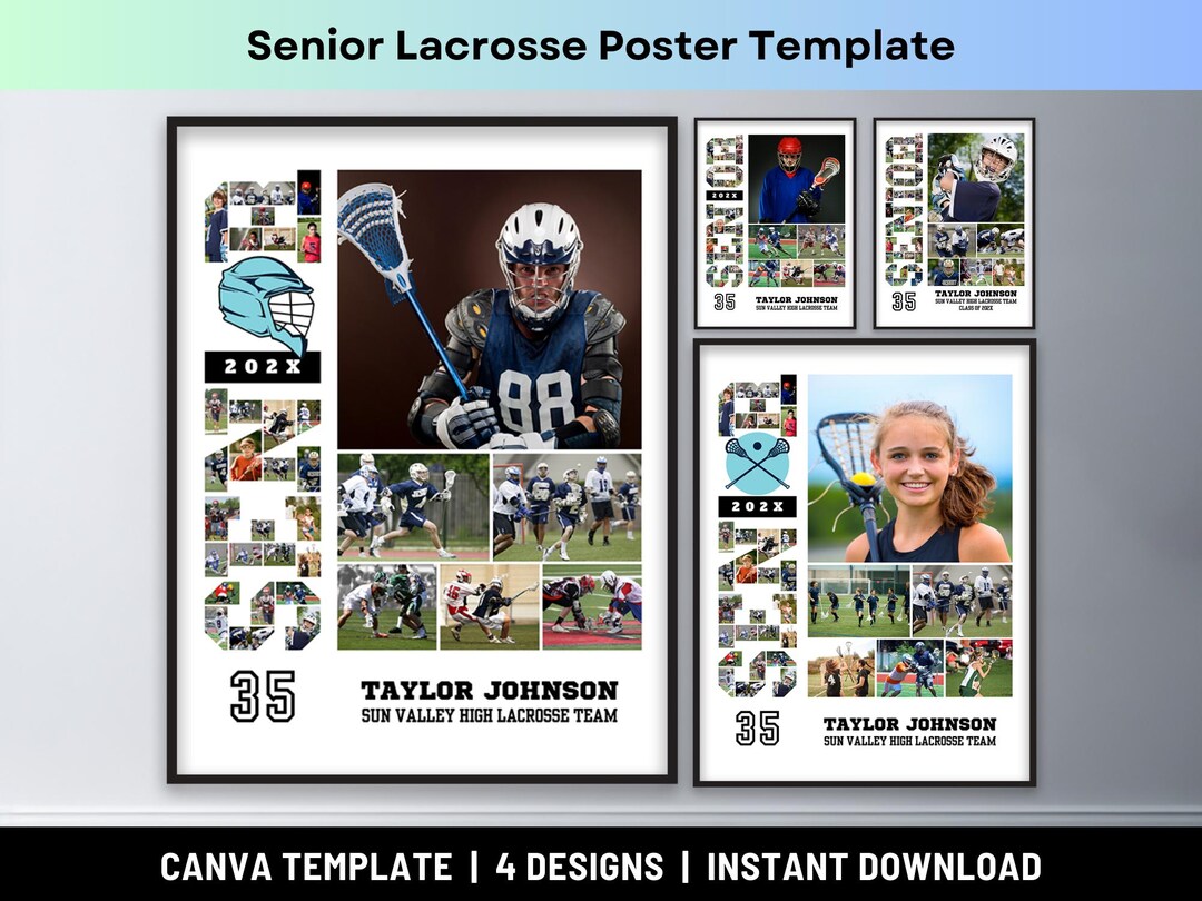 Senior Night Lacrosse Poster Personalized Photo Gift for Seniors Sports ...