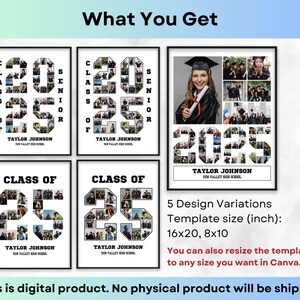 Class of 2025 Graduation Photo Collage Senior Year Personalized Picture ...