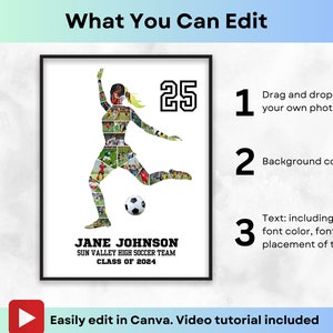 Soccer Photo Collage Sports Football Player Senior Night Graduation ...